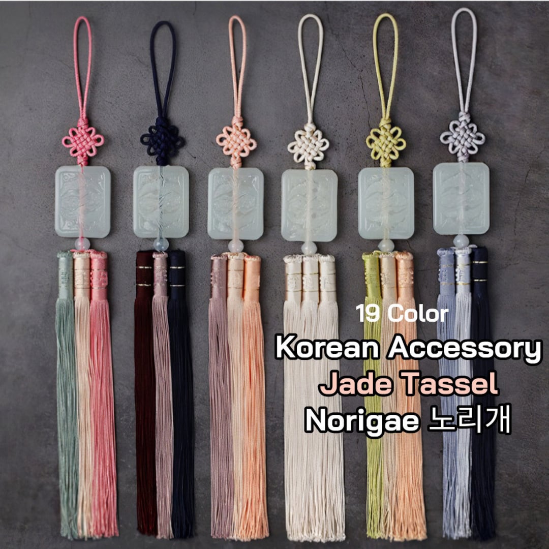Gift Craft Korean Hanbok Accessory Jade Jewel Tassel Norigae Charm - Etsy