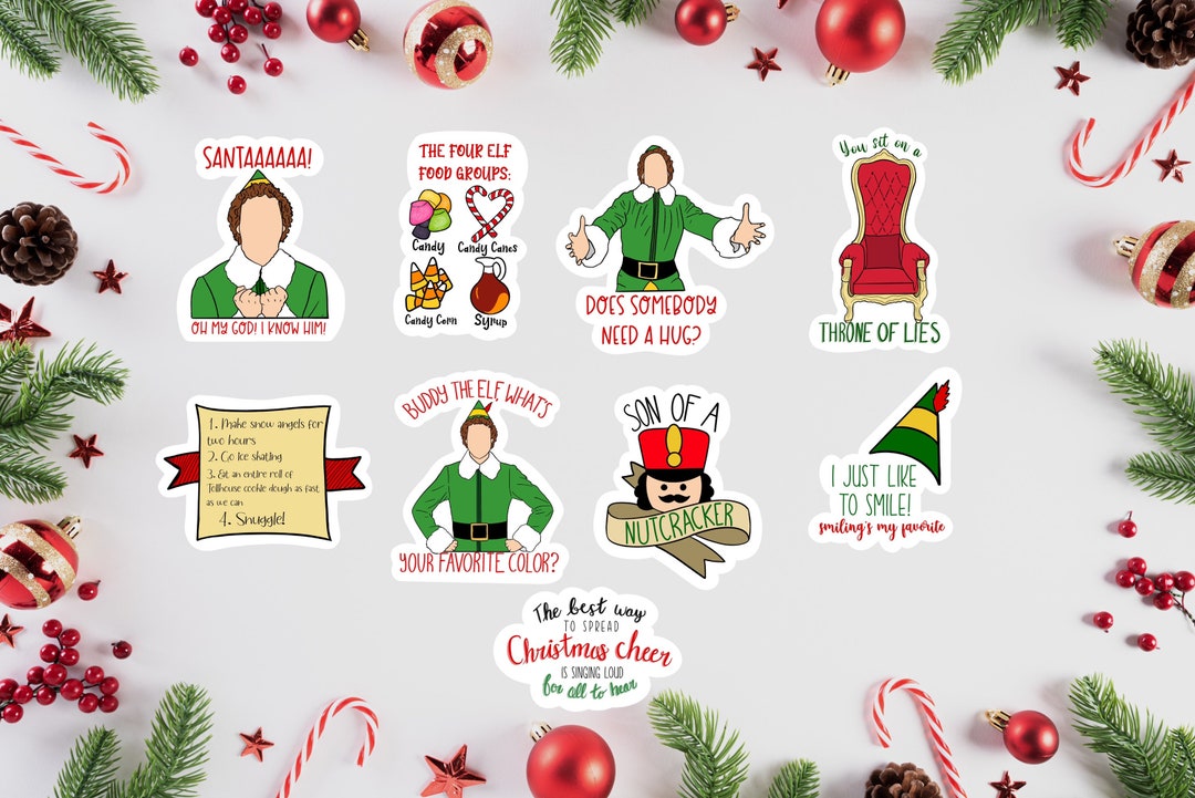 Elf Christmas Sticker Pack- Journal Stickers, Planner Stickers - Etsy