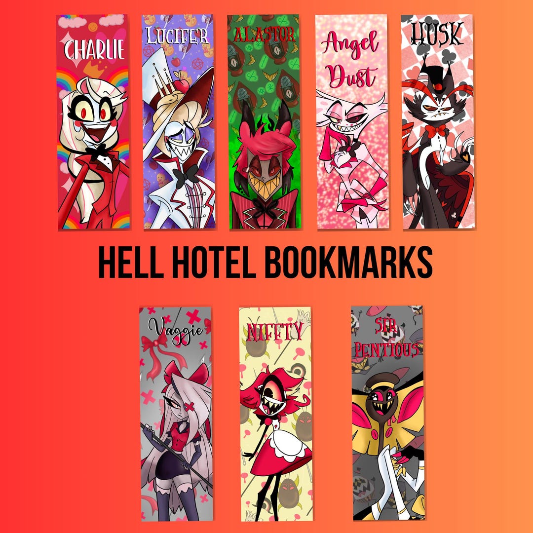 Hazbin Hotel Bookmarks: Laminated Character Art With Optional Tassel - Etsy