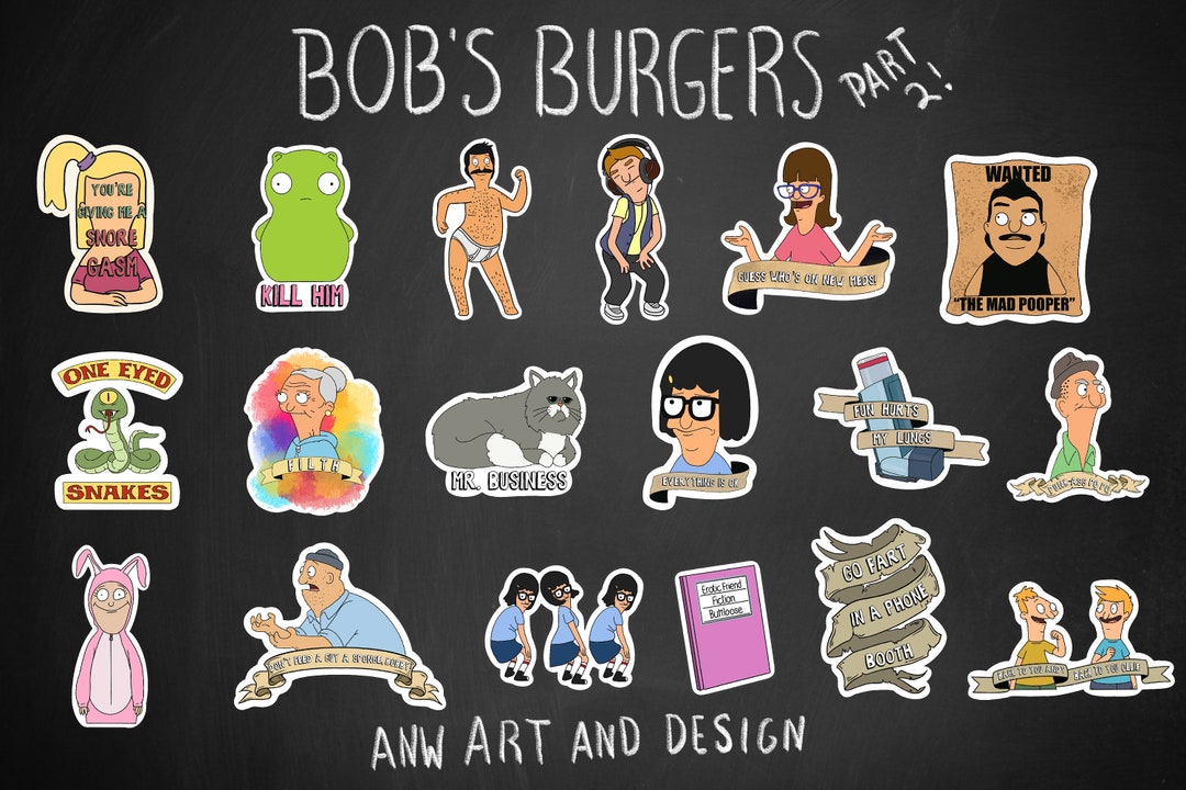 Bobs Burgers Vinyl Stickers Collection Two - Etsy