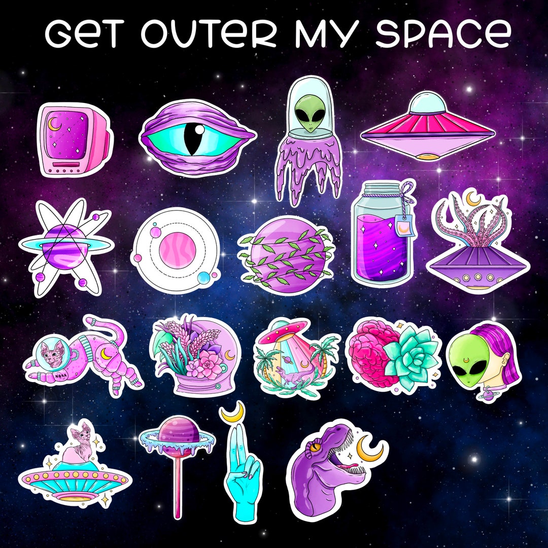 Cute Outer Space Vinyl Stickers Pastel Goth - Etsy