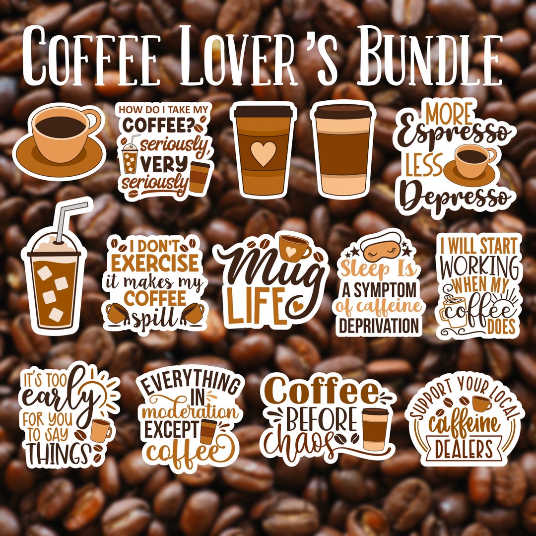 Coffee Lover’s Vinyl Sticker Bundle - Etsy