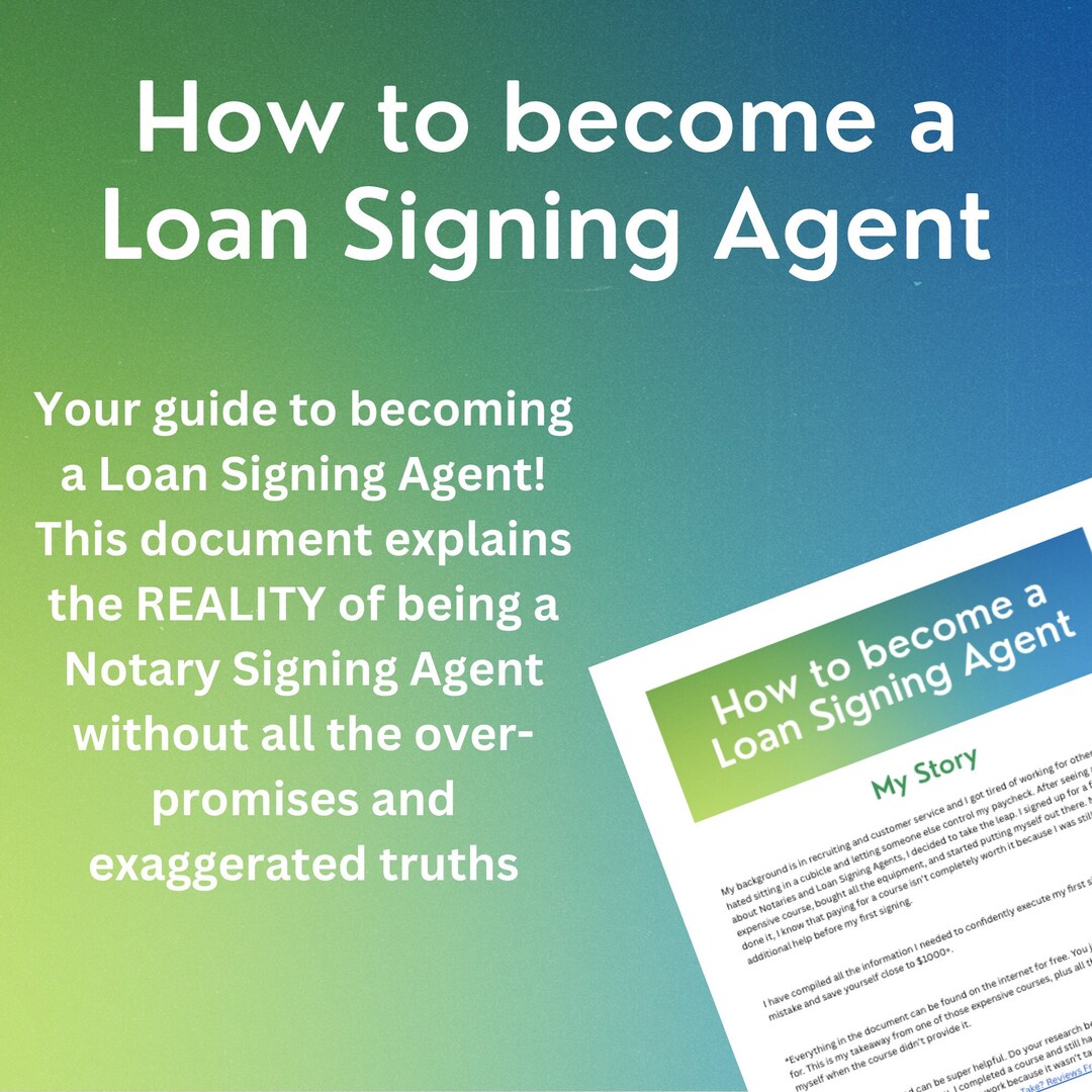 Notary Loan Signing Agent HOW TO Downloadable Guide to Become an LSA ...