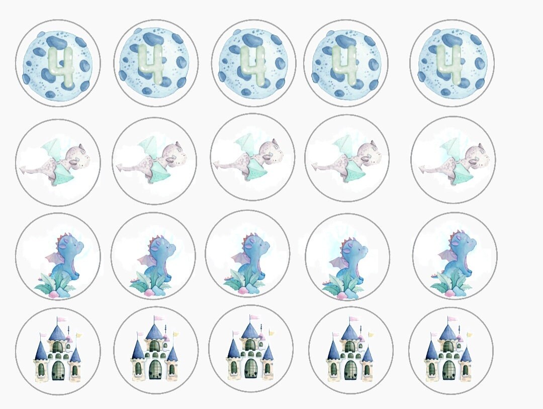 Muffin Topper Children's Birthday Dragon - Etsy