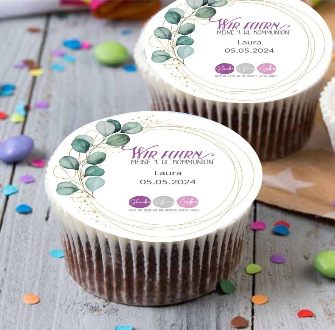 Muffin Topper, Cake Topper, Biscuit Topper, Communion, Baptism - Etsy
