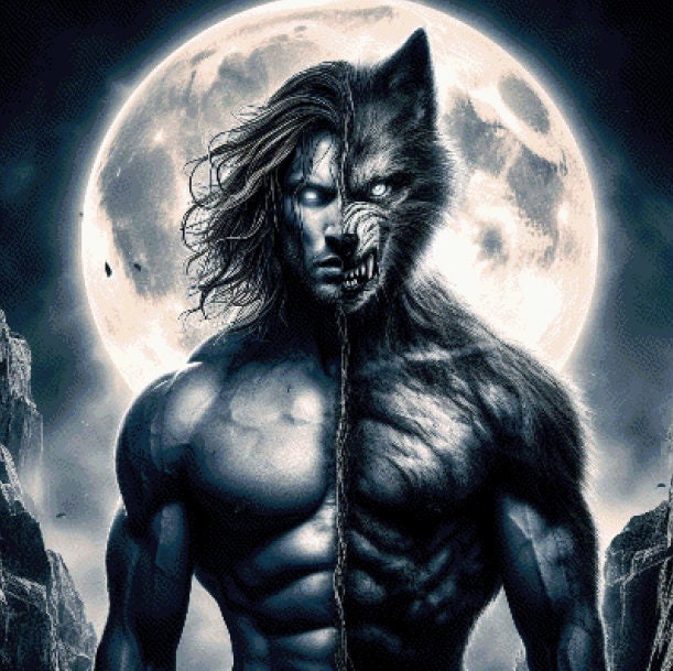 Werewolf Cross Stitch Pattern, PDF Instant Download, Moonlight Man ...
