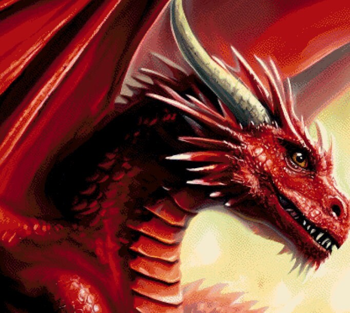 Welsh Dragon Y Ddraig Goch Cross Stitch Pattern, PDF Instant Download ...