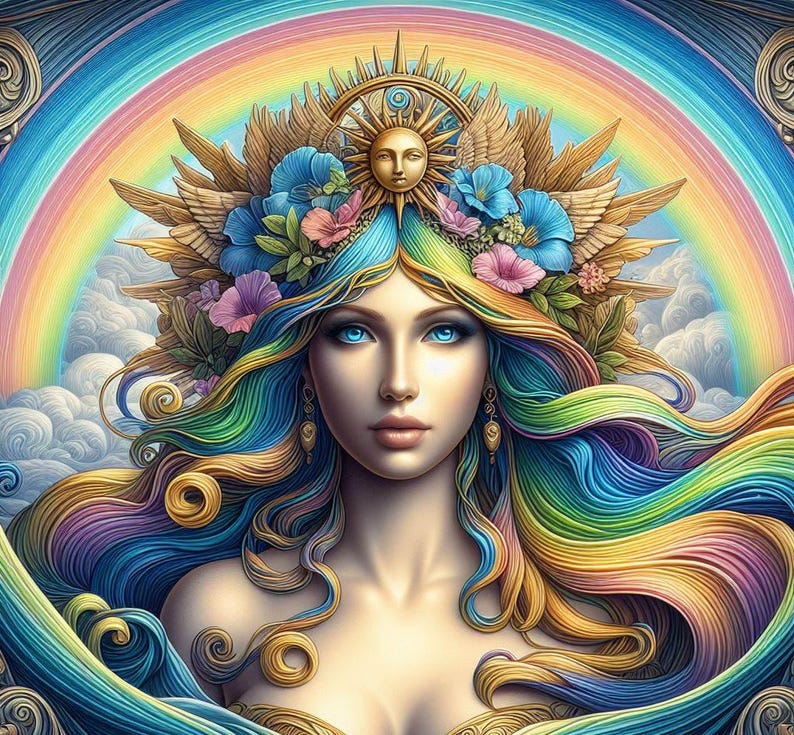 Iris Greek Goddess of the Rainbow Cross Stitch Pattern, PDF Instant ...
