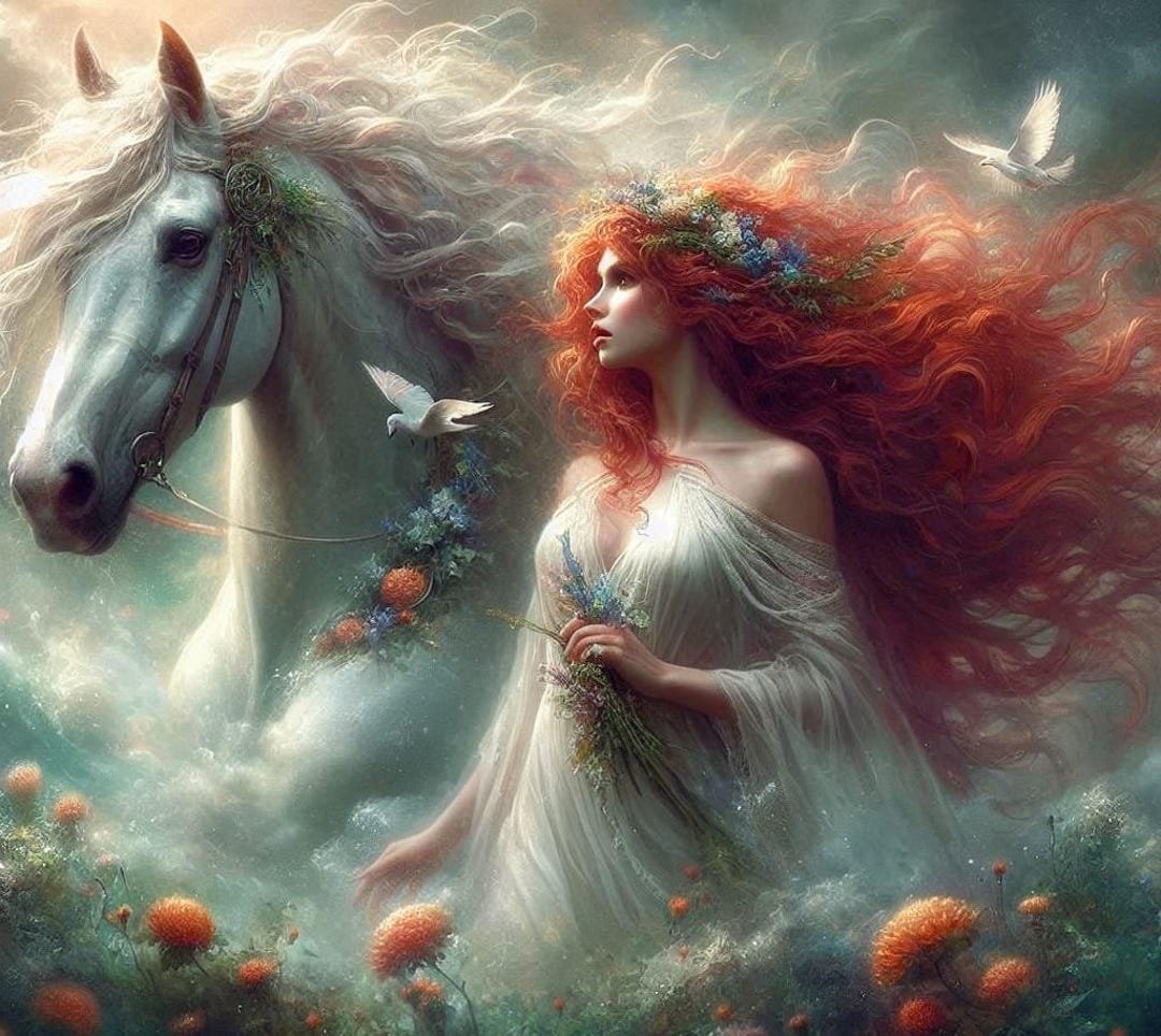 Rhiannon Welsh Goddess of Horses Cross Stitch Pattern, PDF Instant ...