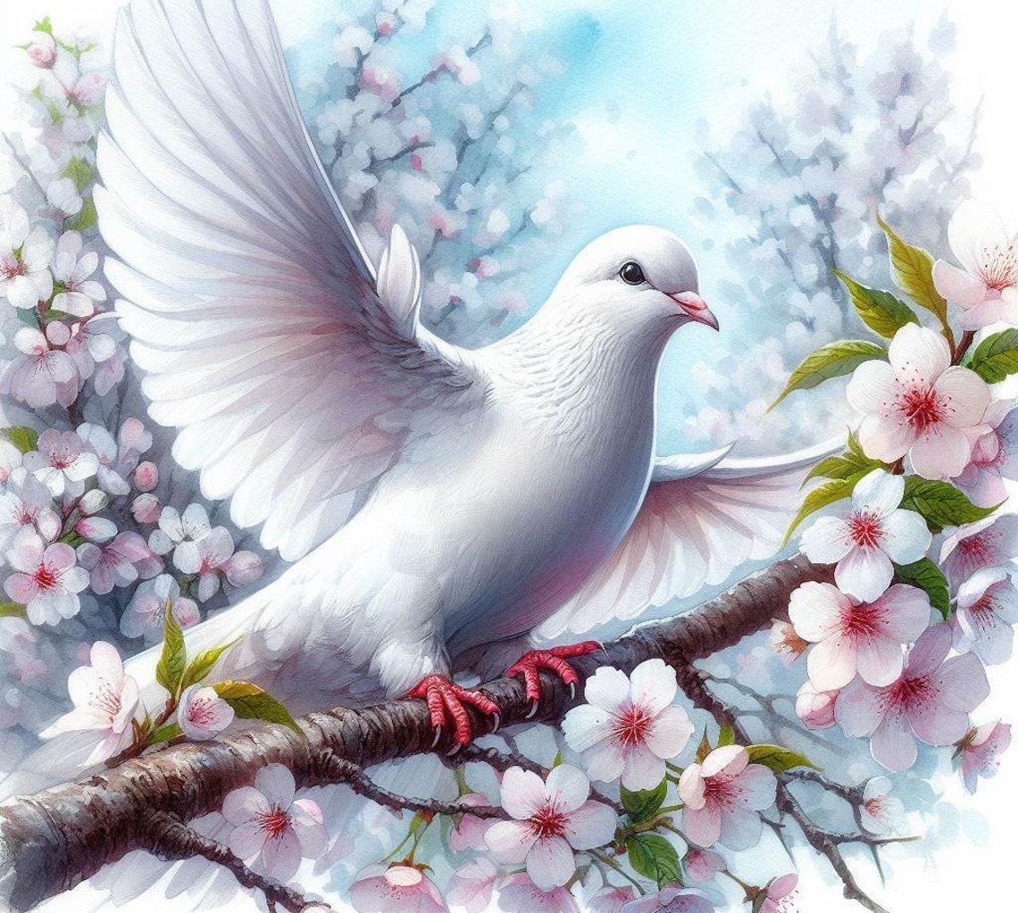 Dove Cross Stitch Pattern, PDF Instant Download, White Bird, Wings ...