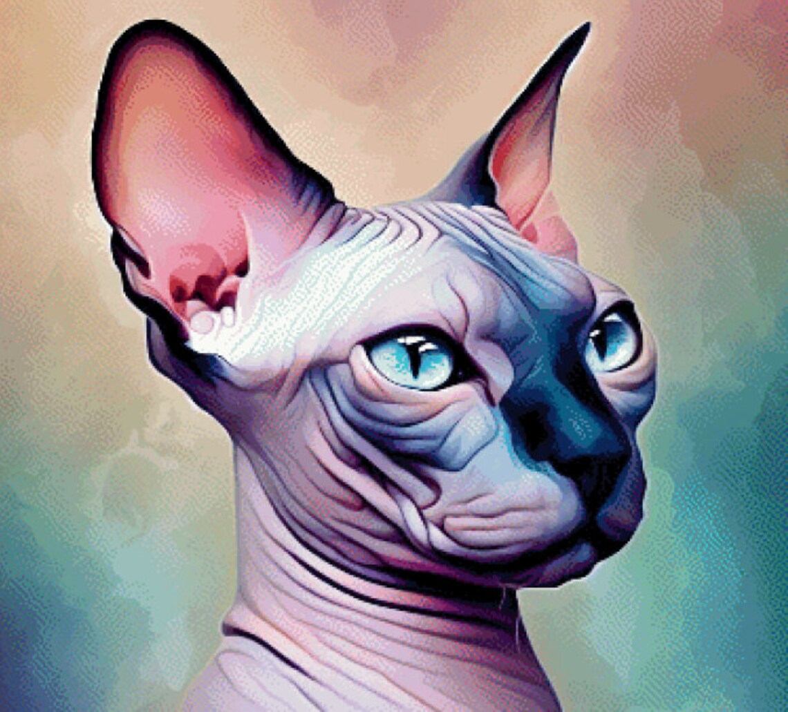 Sphynx Cat Cross Stitch Pattern, PDF Instant Download, Animal Feline ...