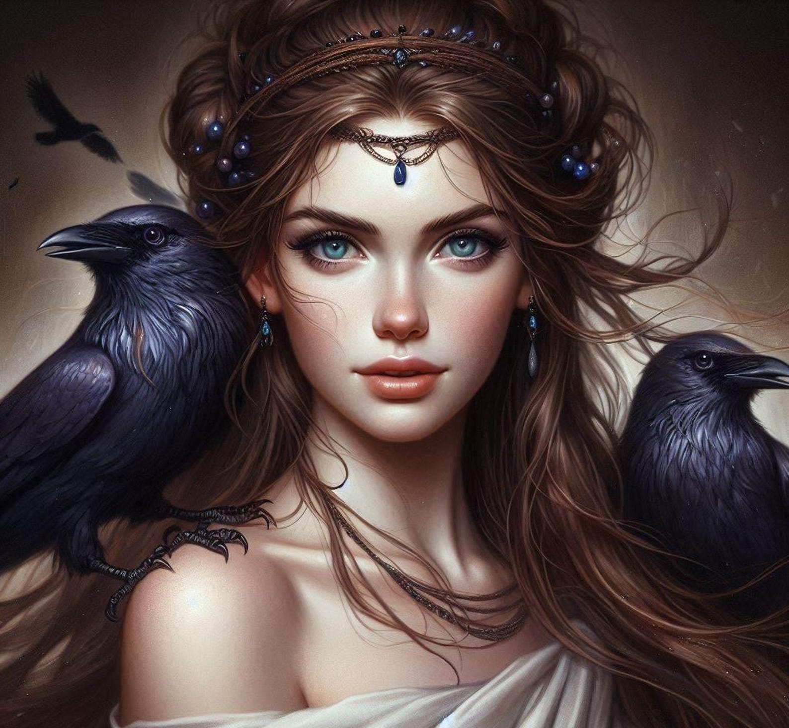 Branwen (white Raven) Welsh Goddess of Love and Beauty Cross Stitch ...