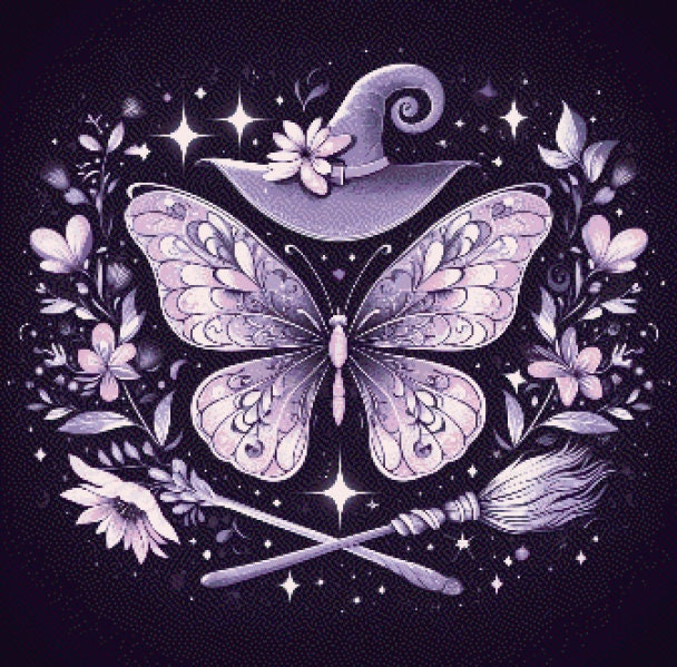 Butterfly Witch Cross Stitch Pattern, PDF Instant Download, Pagan ...