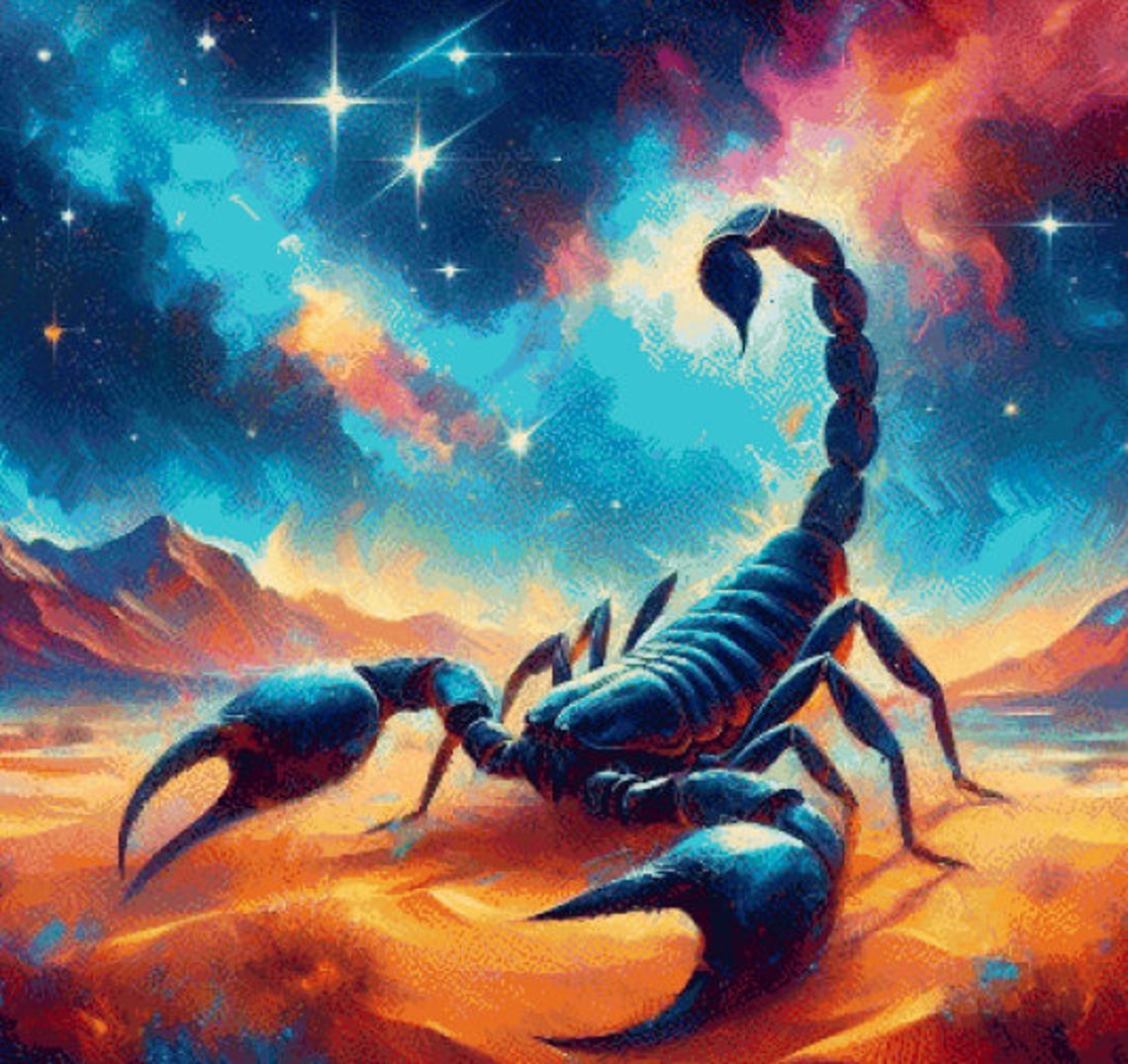 Scorpio Zodiac Cross Stitch Pattern, PDF Instant Download, Full ...