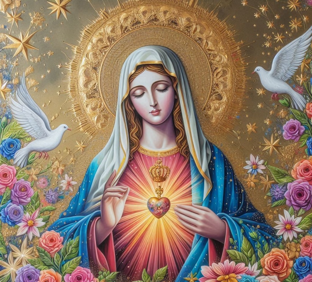 Virgin Mary Cross Stitch Pattern, PDF Instant Download, Full Coverage ...