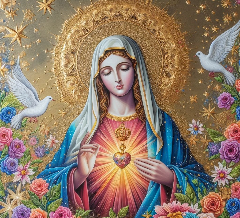 Virgin Mary Cross Stitch Pattern, PDF Instant Download, Full Coverage ...