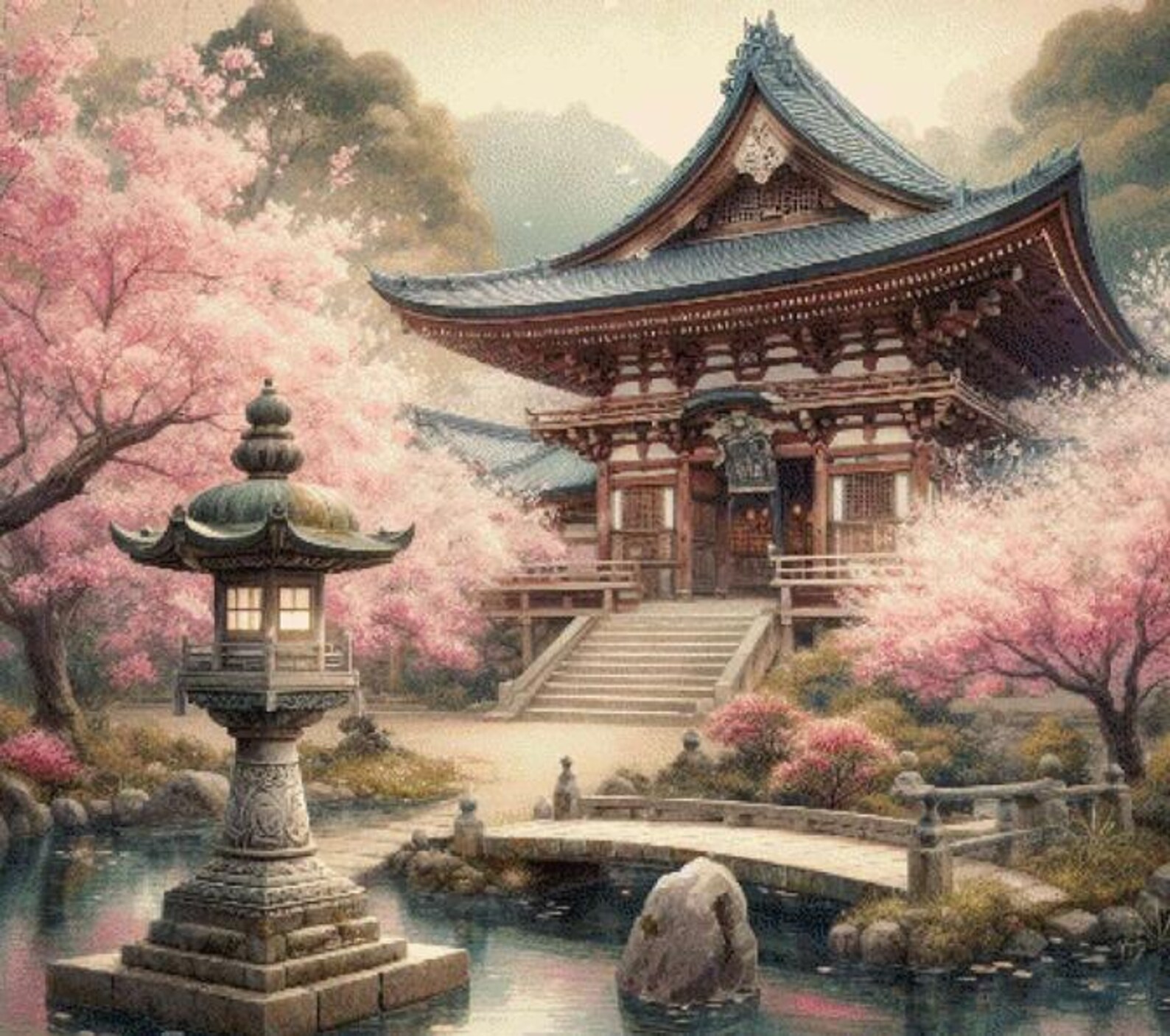 Japanese Temple Cross Stitch Pattern, PDF Instant Download, Full ...