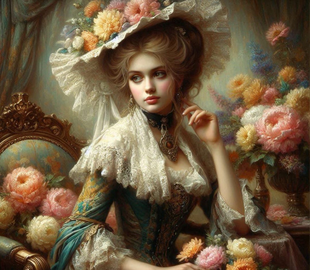 Victorian Woman Portrait Cross Stitch Pattern, PDF Instant Download ...