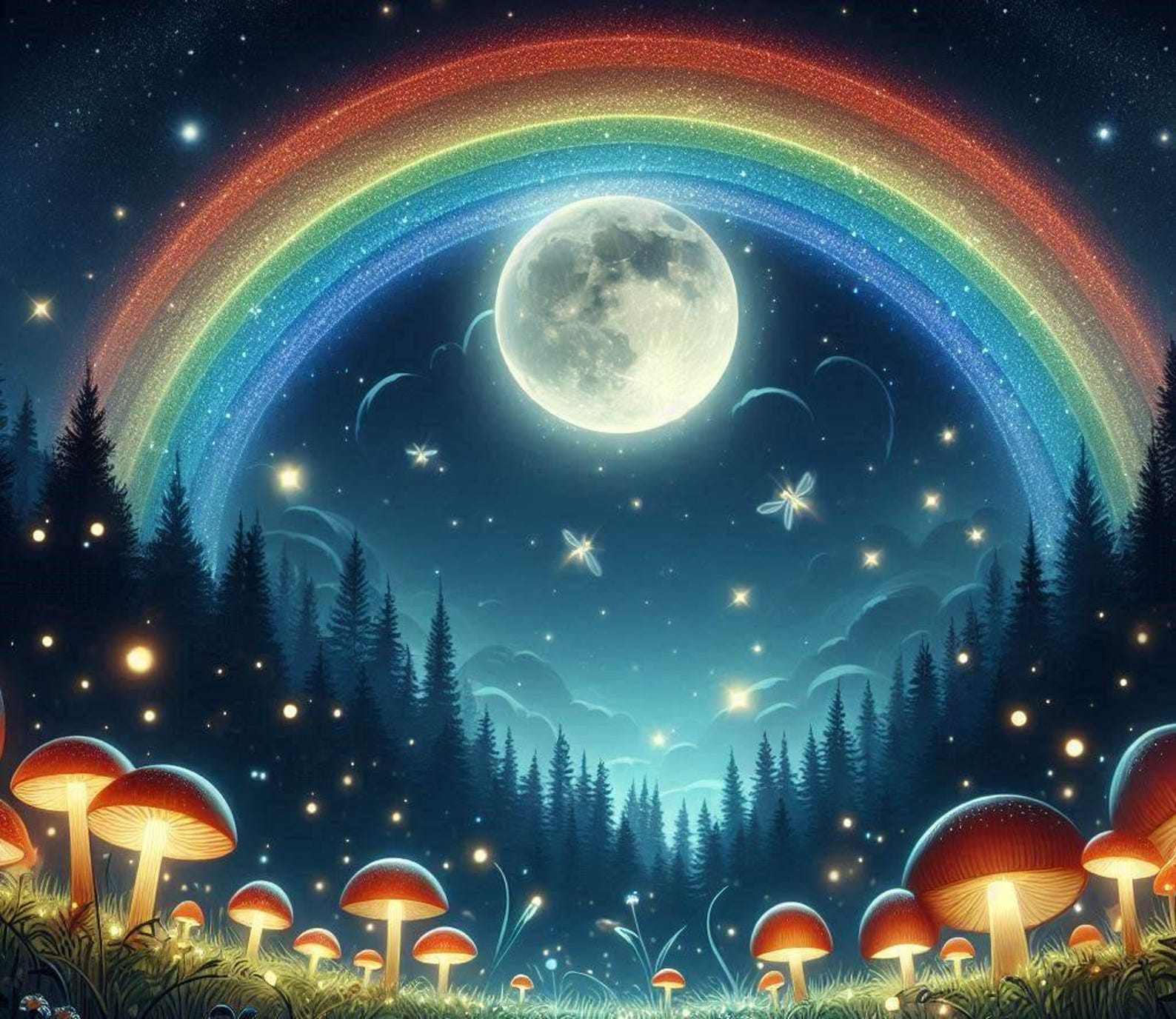 Moonbow Cross Stitch Pattern, PDF Instant Download, Full Coverage ...