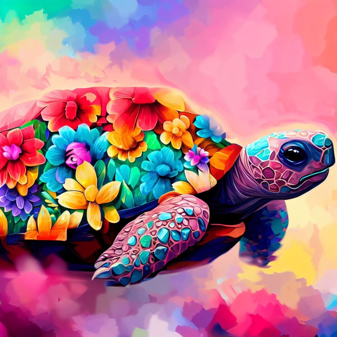 Flowery Tortoise Cross Stitch Pattern, PDF Instant Download, Animal ...