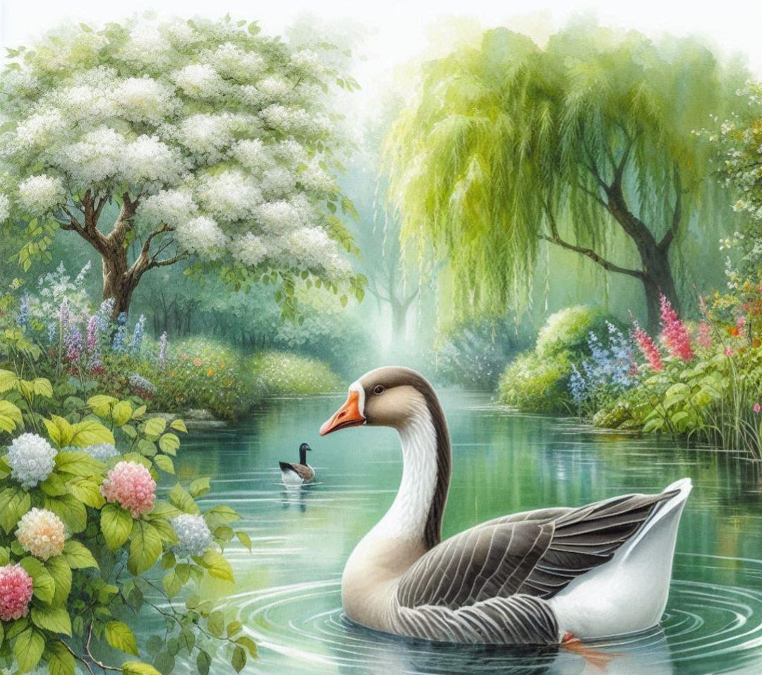 Goose Cross Stitch Pattern, PDF Instant Download, Full Coverage, Animal ...