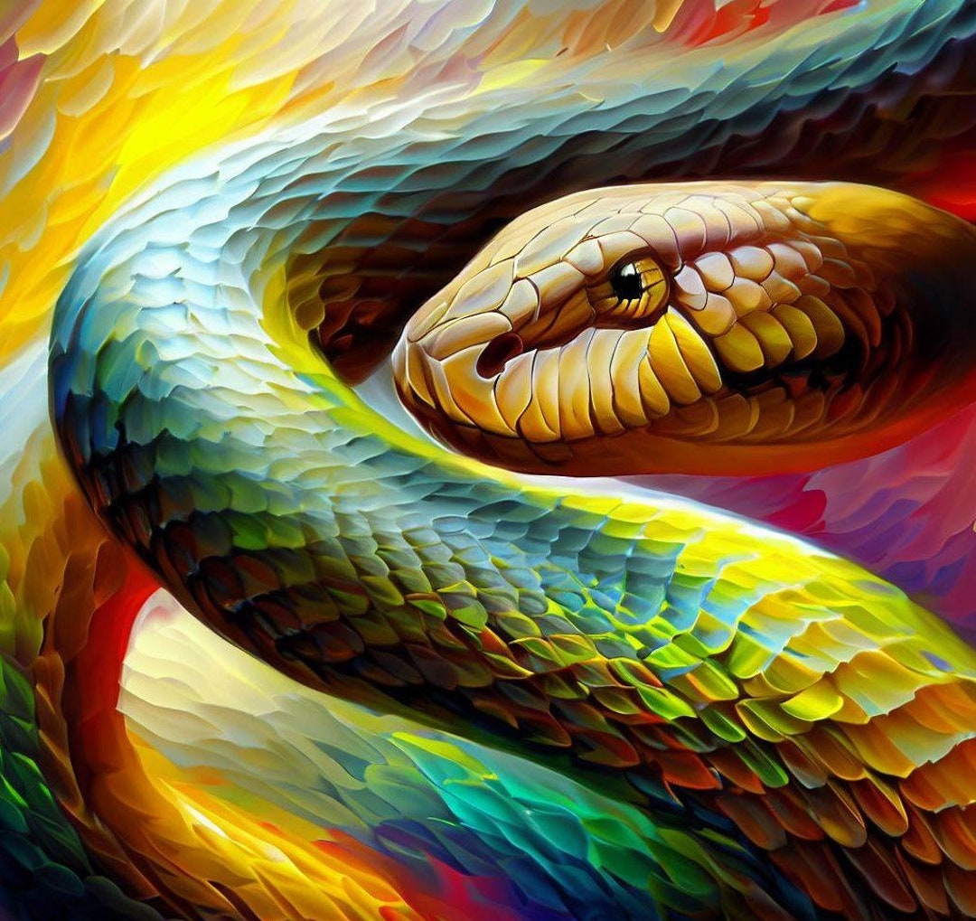 Snake Cross Stitch Pattern, PDF Instant Download, Reptile, Colourful ...