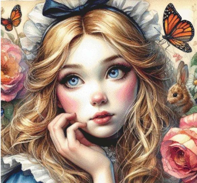 Fairytale Alice Cross Stitch Pattern, PDF Instant Download, Full ...