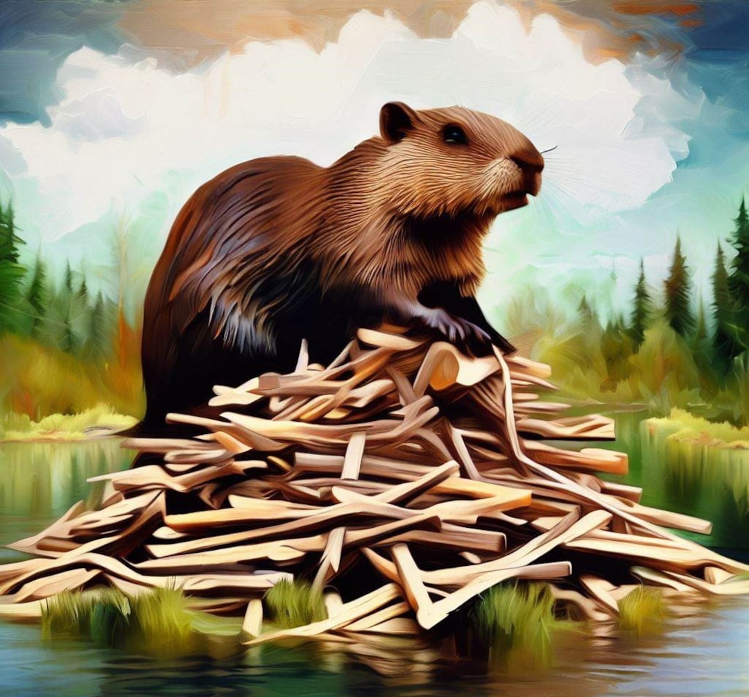Beaver Making A Dam Cross Stitch Pattern, PDF Instant Download, Animal ...