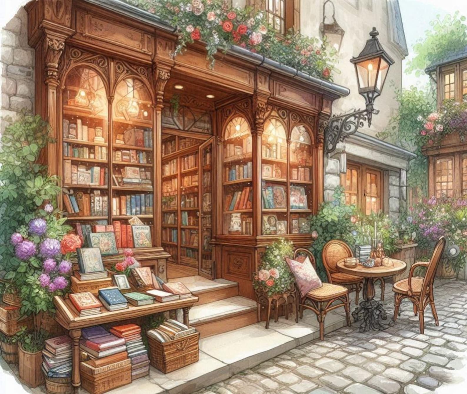 Bookshop Cross Stitch Pattern, PDF Instant Download, Full Coverage ...