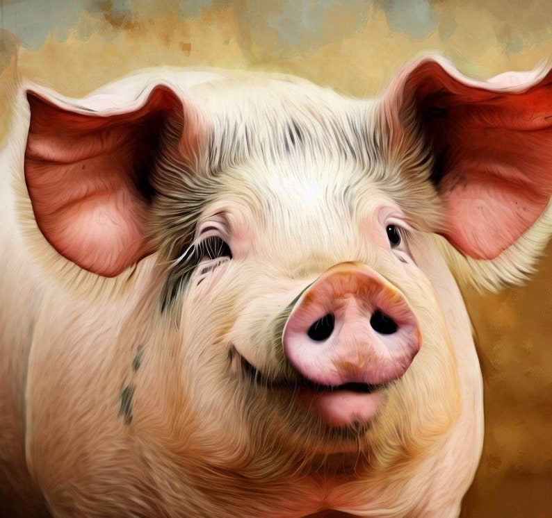 Pig Cross Stitch Pattern, PDF Instant Download, Farm Animal, Cute X ...