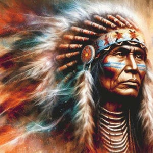 Indian Chief Cross Stitch Pattern, PDF Instant Download, Full Coverage ...