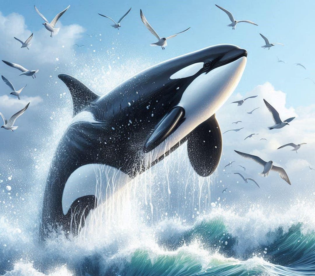 Killer Whale Cross Stitch Pattern, PDF Instant Download, Full Coverage ...