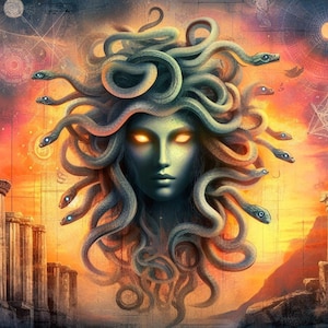 Medusa Cross Stitch Pattern, PDF Instant Download, Greek Goddess ...