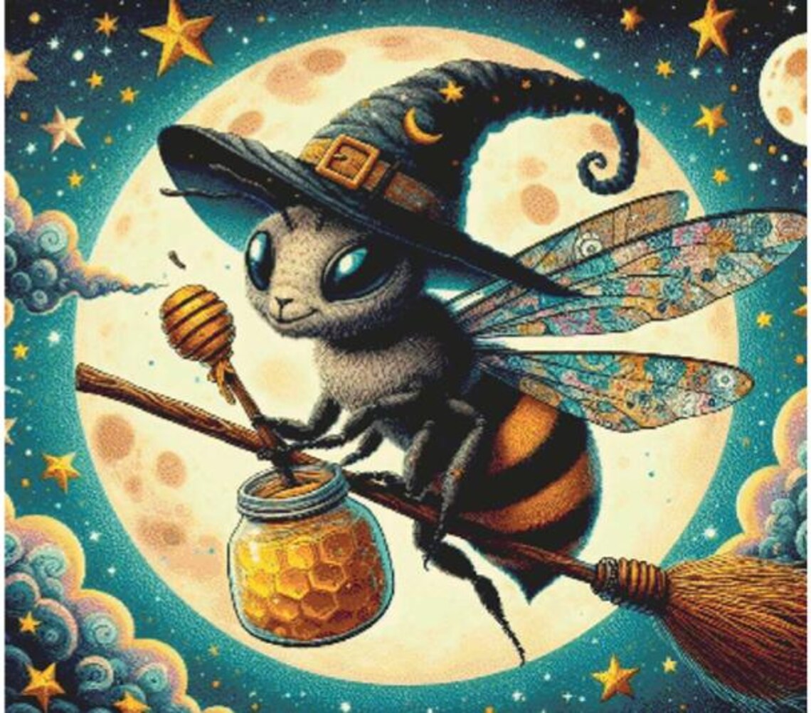 Honey Witch Bee Cross Stitch Pattern, PDF Instant Download, Full ...