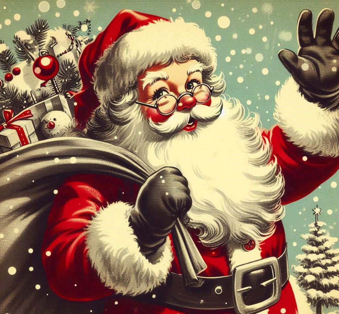 Vintage Santa Cross Stitch Pattern, PDF Instant Download, Full Coverage ...