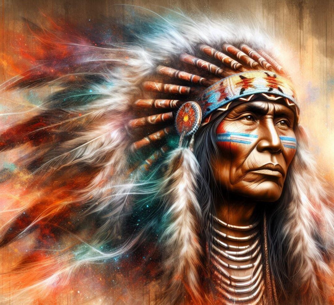 Indian Chief Cross Stitch Pattern, PDF Instant Download, Full Coverage ...