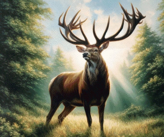 Stag Cross Stitch Pattern PDF Instant Download Deer Nature - Etsy