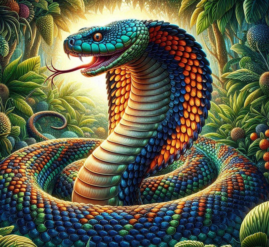 Cobra Art Cross Stitch Pattern, PDF Instant Download, Full Coverage ...