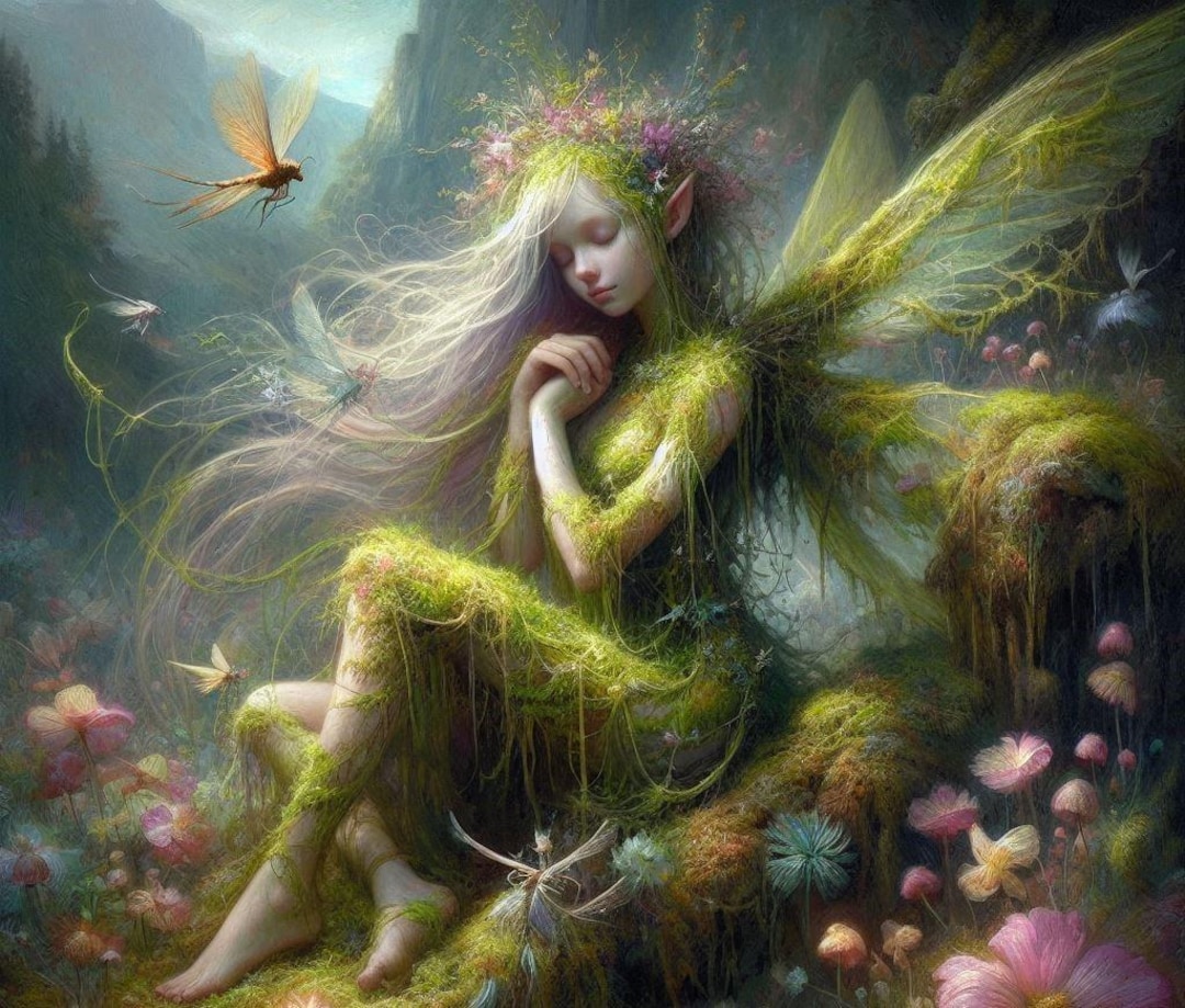 Moss Fairy Cross Stitch Pattern, PDF Instant Download, Full Coverage ...