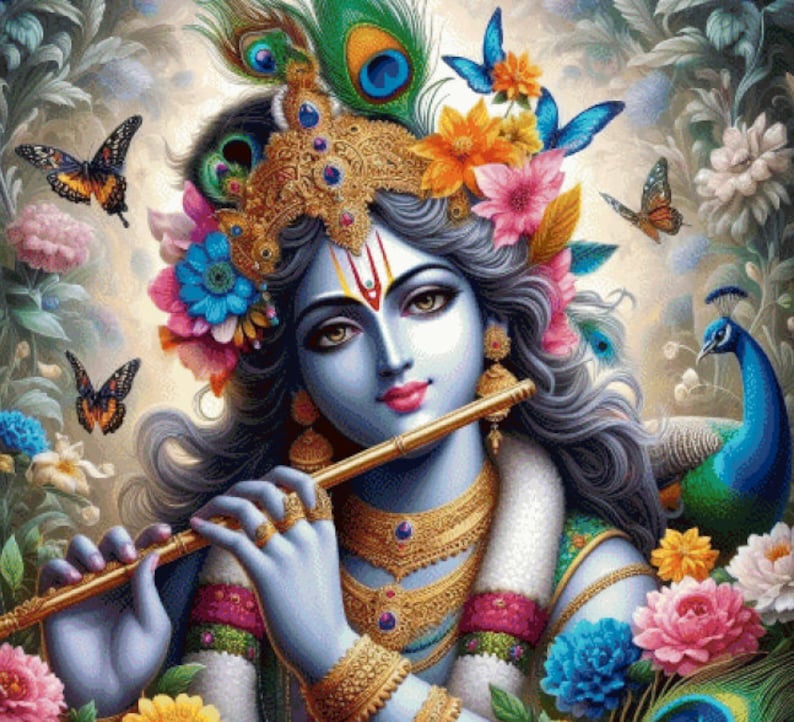 Krishna Hindu God Cross Stitch Pattern, PDF Instant Download, Full ...