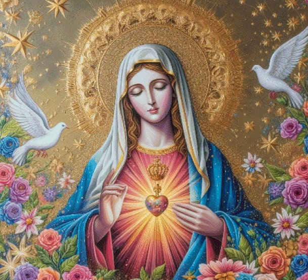 Virgin Mary Cross Stitch Pattern, PDF Instant Download, Full Coverage ...