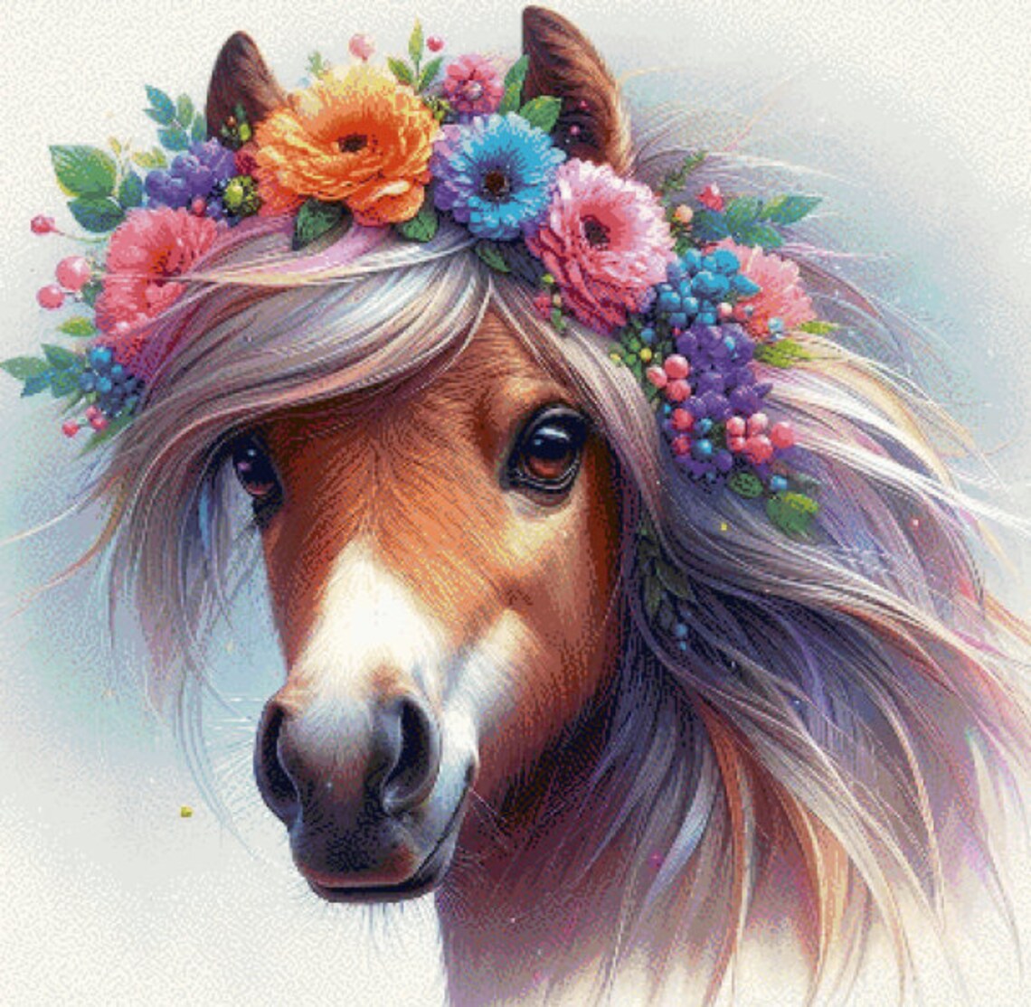 Pony Cross Stitch Pattern, PDF Instant Download, Full Coverage, Animal ...