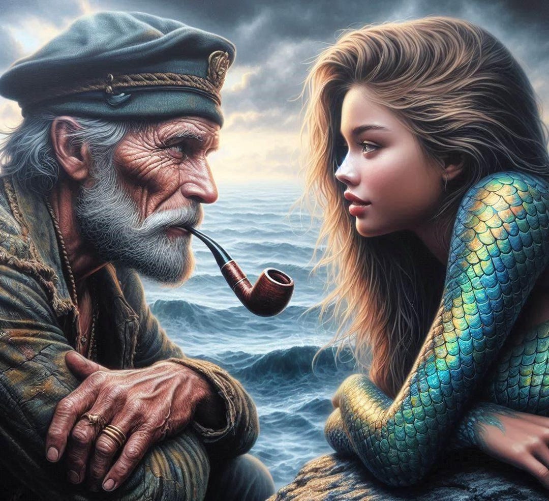 Sailor and Mermaid Cross Stitch Pattern, PDF Instant Download, Full ...