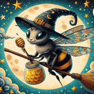 Honey Witch Bee Cross Stitch Pattern, PDF Instant Download, Full ...