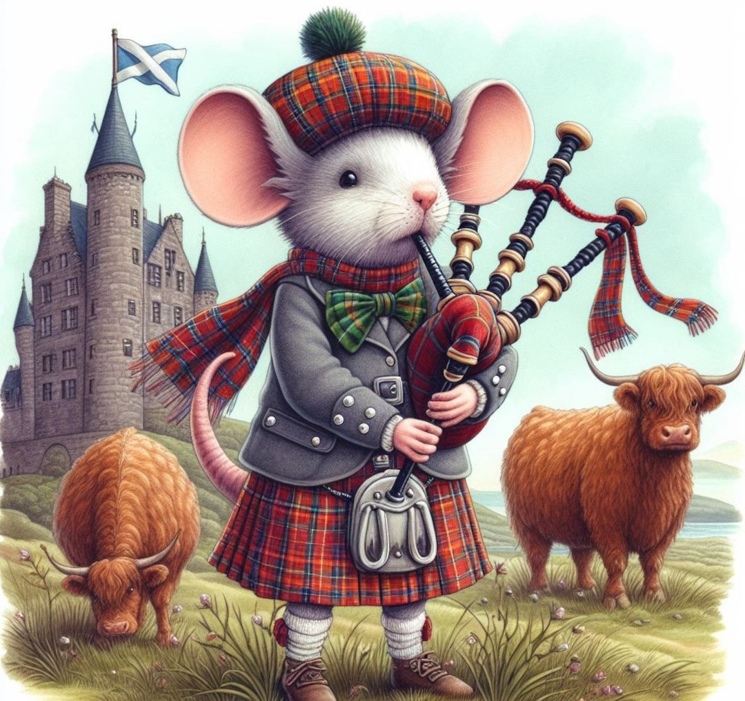 Scottish Highland Mouse Cross Stitch Pattern, PDF Instant Download ...