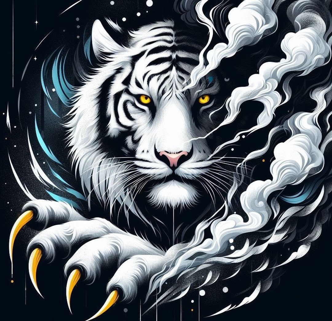 White Tiger Cross Stitch Pattern, PDF Instant Download, Full Coverage ...