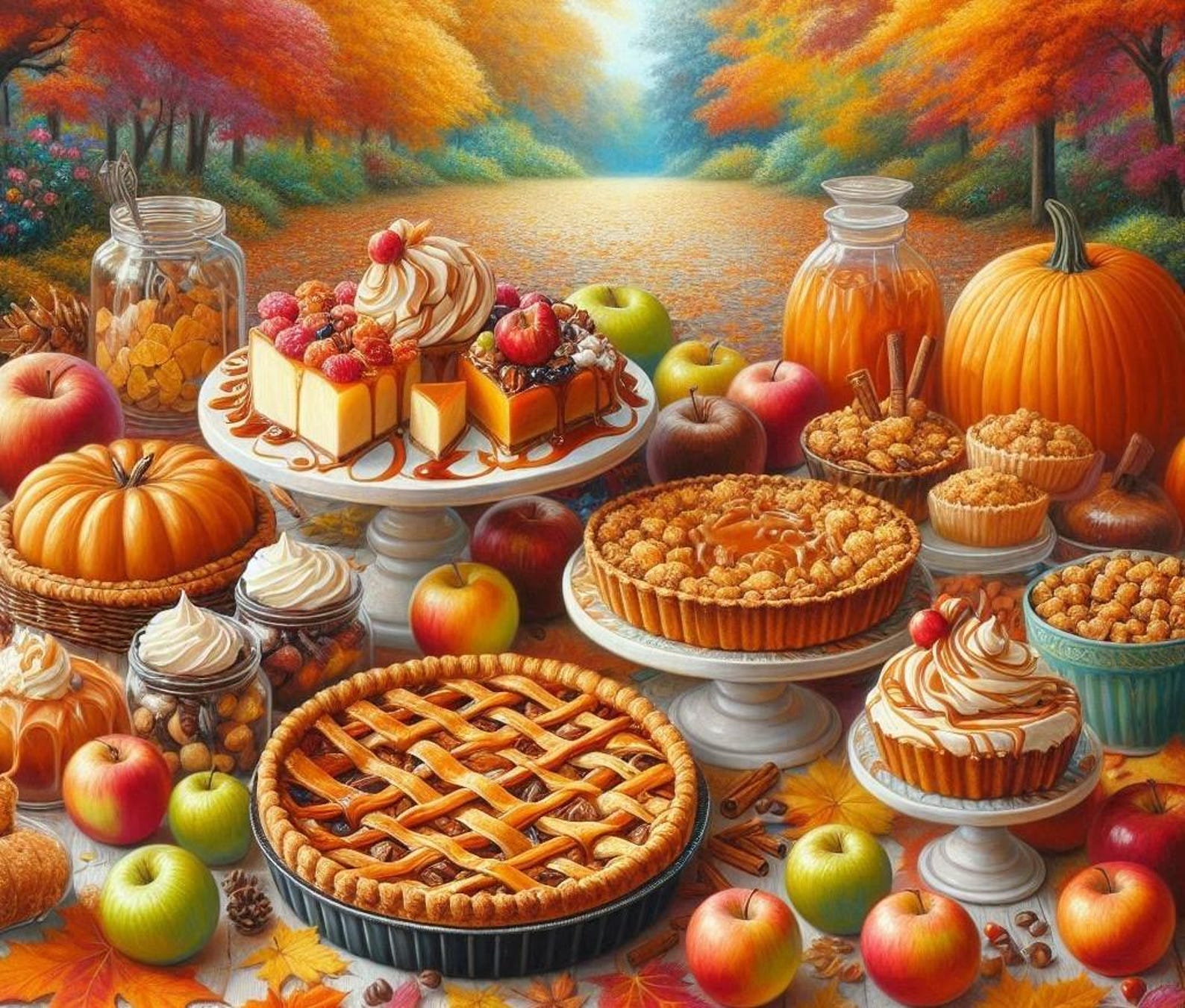 Autumnal Desserts Cross Stitch Pattern, PDF Instant Download, Full ...