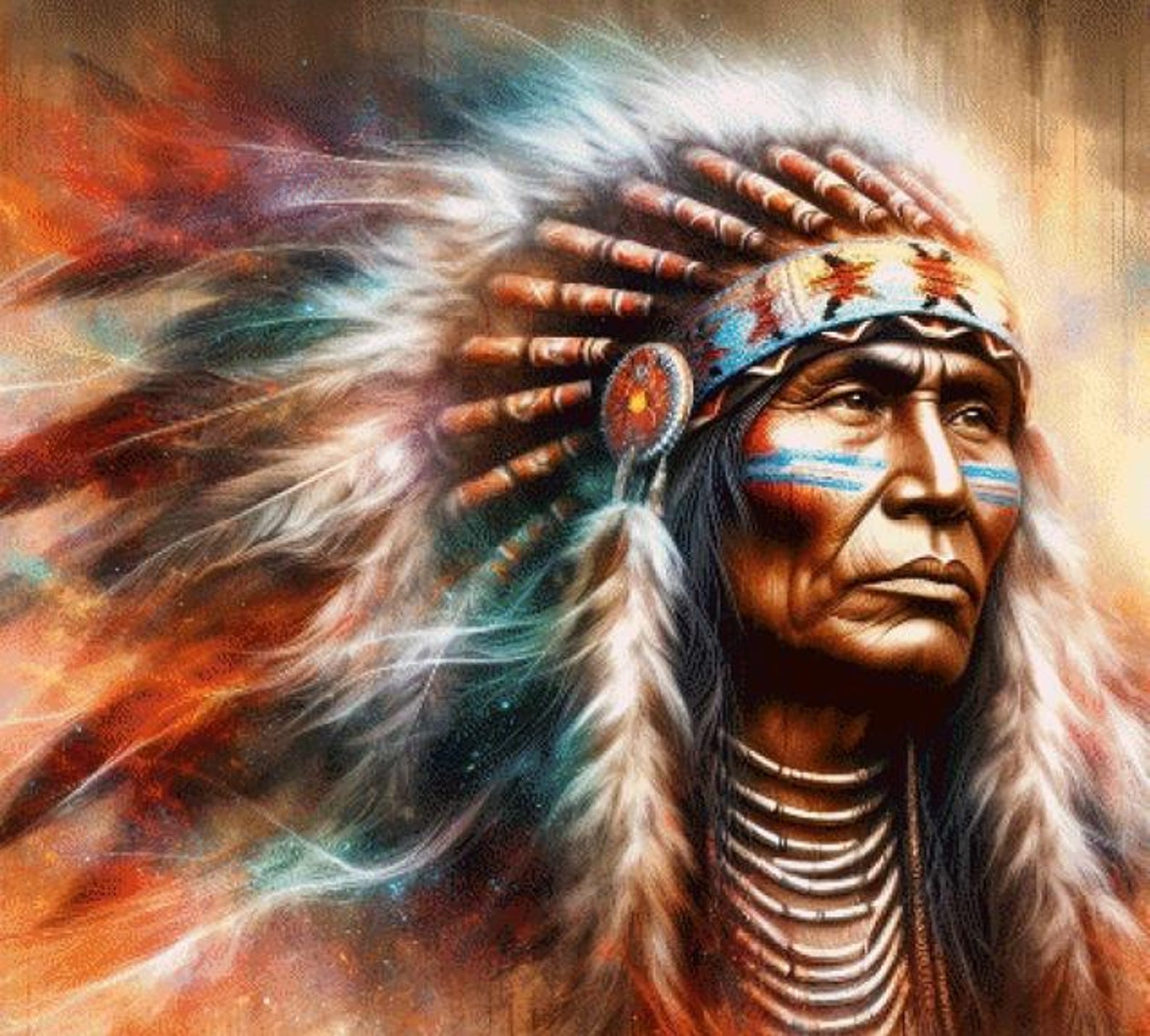 Indian Chief Cross Stitch Pattern, PDF Instant Download, Full Coverage ...