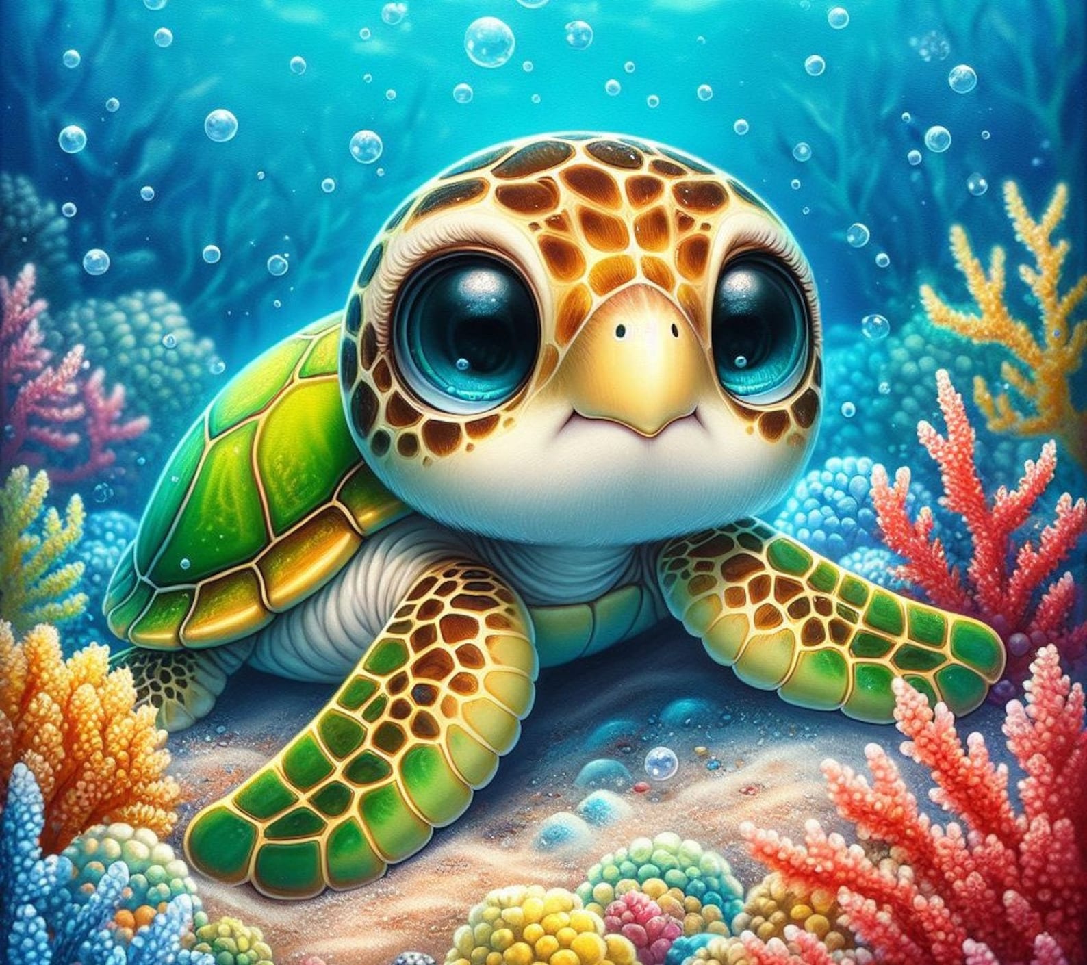 Cute Baby Turtle Cross Stitch Pattern, PDF Instant Download, Full ...