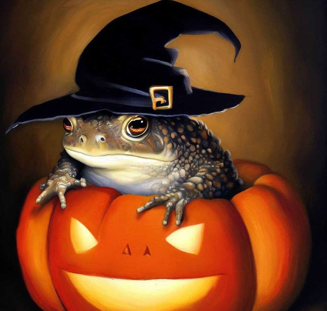 Toad Witch in Pumpkin Cross Stitch Pattern, PDF Instant Download ...